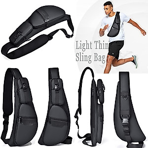 CAISANG Sling bag Chest Shoulder Backpack Crossbody Fanny Pack for Men Waterproof Personal Flex Bag for Travel Camping Outdoor Tactical Daypack