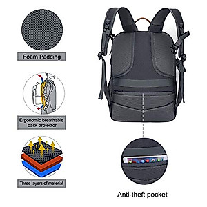 MOSISO Camera Backpack 17.3 inch, DSLR/SLR/Mirrorless Case with Laptop Compartment&Built-in Photography Insert Bag&USB-Charging Port&Rain Cover Compatible with Canon/Nikon/Sony/Laptop, Space Gray