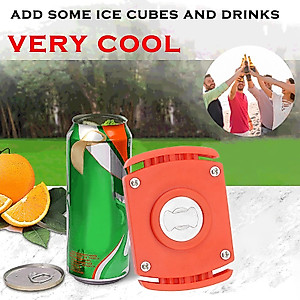 Can Opener Manual Hand Held Beer Safety Easy Camping Can Openers Smooth Edge Without Shards, Red