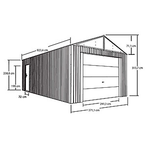 Sojag 12' x 30' Everest Galvalume Steel with Extra Tall Walls Garage Storage Building, Charcoal