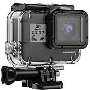 HONGDAK Waterproof Housing Case for GoPro Hero 4/3/3+, 60M/196FT Underwater Protective Dive Housing Shell with Bracket Mount Accessories for GoPro Hero4, Hero3+, Hero3 Action Camera Outside Sports