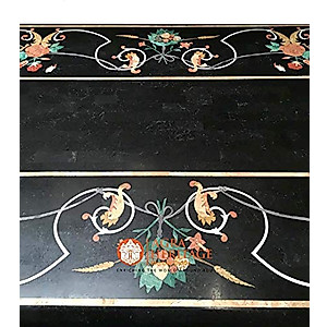 Marble Conference Dining Table Top Marquetry Inlay Floral Furniture Decor | 60"x36" Inches