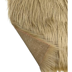 Ice Fabrics Faux Fur Fabric Squares - 10x10 Inches Pre-Cut Craft Fur - Shaggy Mohair Fabric for Costumes, Apparel, Rugs, Pillows, Decorations and More - Beige - 10"x10"