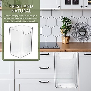 Clear Office Trash Cans Small Waste Bin Cabinet Hanging Trash Can Clear Container Plastic Waste Paper Container for Bathroom Kitchen Office