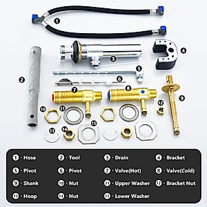 Rough-In Valve with Drain Assembly, Compatible with Moen Widespread Bathroom Sink Faucet, 1/2-Inch IPS Connections, Brass Construction
