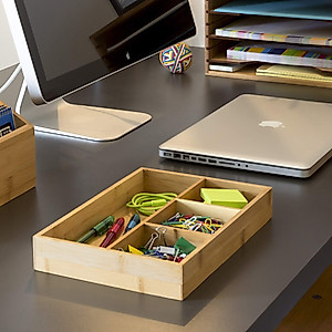 Lipper International 824 Bamboo Wood 4-Compartment Organizer Tray, 11 5/8" x 7 7/8" x 1 3/4"