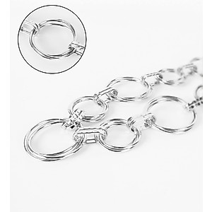 LABANCA Womens Metal Chain Dress Belt Hollow Out Ring Sweater Belt Decorated Skinny Waist Belt Silver