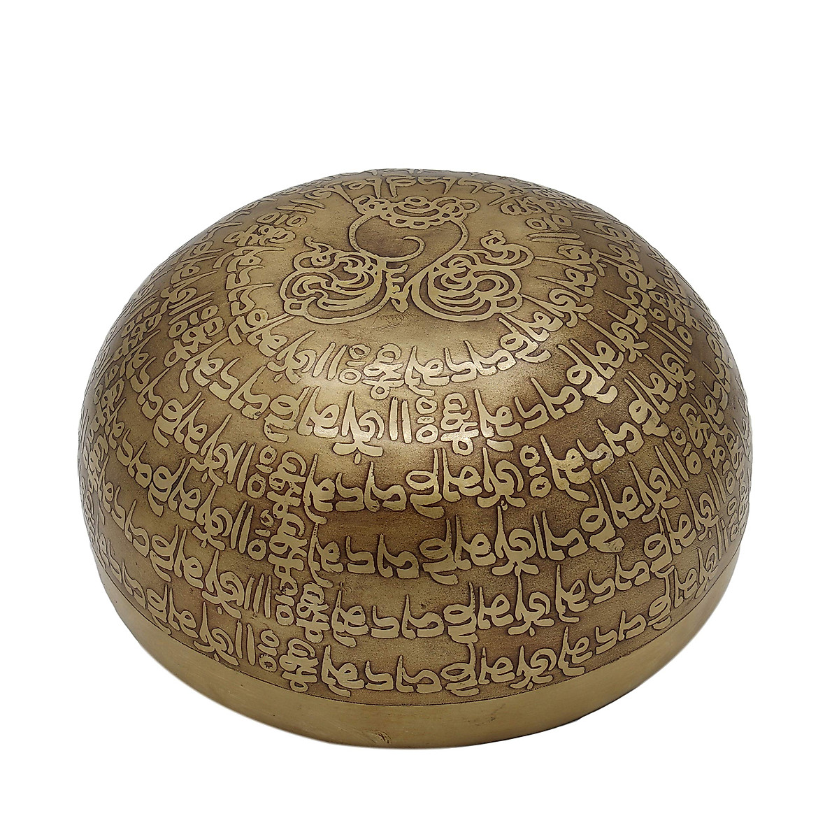 KHUSI 6 Inch Tibetan Singing Bowl, Full Mantra Conch Engraved Sound Bowl for Mindfulness Chakra Bowl, Comes w/Silk Box, Cushion and Leather grip Mallet