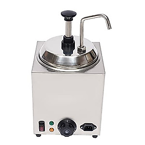 Cheese Dispenser,2.6Qt Hot Fudge Caramel Warmer,Electric Cheese Warmer with Heated Pump,800W Hot Fudge Warmer,Stainless Steel Hot Cheese Dispenser