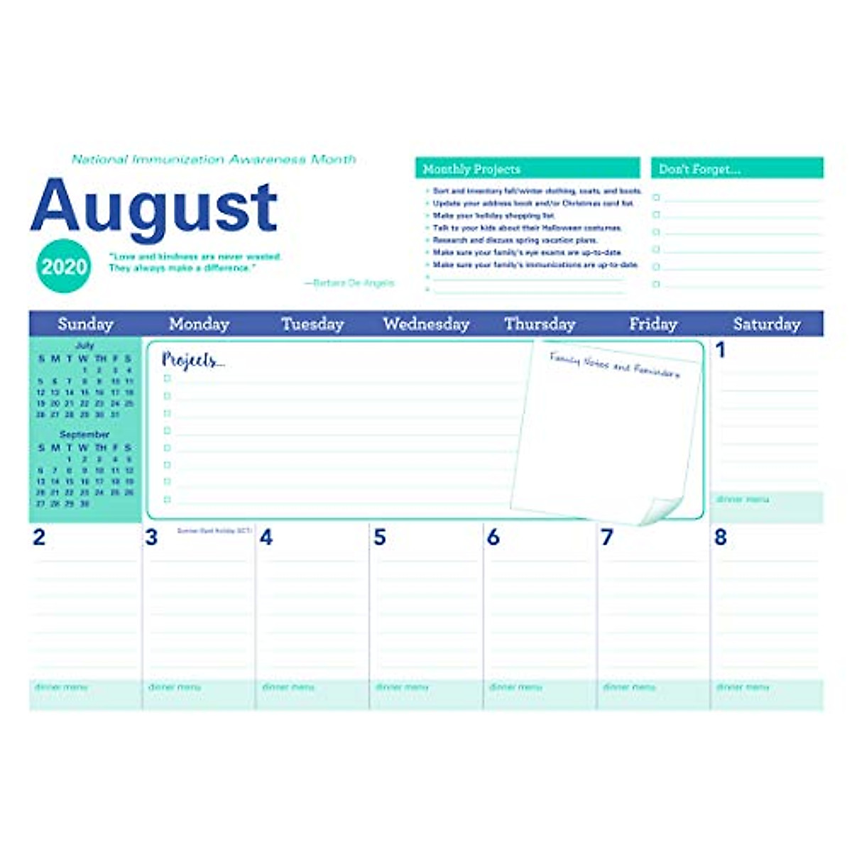 Amy Knapp's Big Grid Family Organizer Wall Calendar: 17-Month Giant Fridge Calendar for Mom with 225+ Stickers (Hanging Family Plan Calendar, Aug 2020 - Dec 2021)