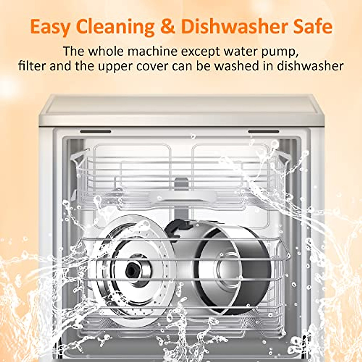 POLAME Cat Water Fountain Stainless Steel, Automatic Water Fountain for Cats Inside, Ultra-Quiet Pet Fountain Dog Water Dispenser with 1 Cat Waterer Filter for Cats, Small Dogs