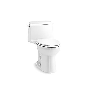 KOHLER 30810-0 Santa Rosa One-Piece Compact Elongated 1.28 Gpf Toilet With Revolution 360 Swirl Flushing Technology