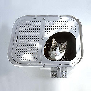 Modkat XL Litter Box, Top or Front-Entry Configurable, Includes Scoop and Liners - White