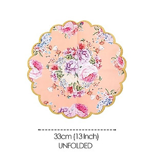 Talking Tables Truly Scrumptious Pack of 20 Floral Scalloped Napkins | Vintage Afternoon Tea Party Tableware For Decoupage, Birthday, Baby Shower, Bridal Shower, Mother's Day, multi, "12"""
