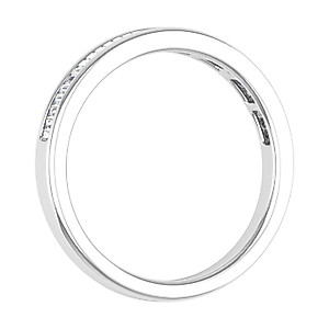 14K White Gold Channel Set Baguette Diamond Wedding Band (1/4 carat) (Ring Size 6)