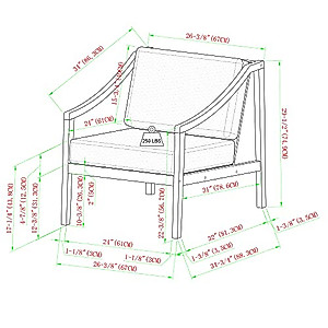 Walker Edison Dekian Outdoor Chairs, Black Wash