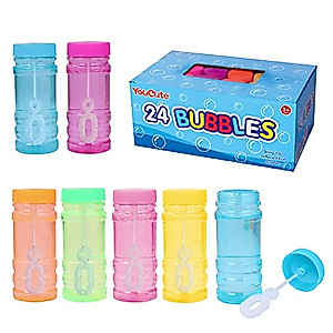 Bubbles 24 Pack Party Favor for Kids Bulk Bubble Solution Blowing Wand 2 Dozen Party Supplies Outdoor Toys Wedding Party Christmas Celebration Birthday Fun Gift