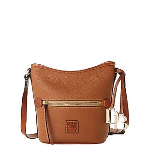 Dooney & Bourke Handbag, Pebble Grain Small Zip Sac Shoulder Bag - Brown