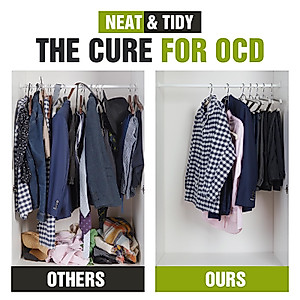 Spring Fever Foam Padded Clothes Hangers with Hooks - Sponge Non Slip Chrome Plating Heavy Duty Space Saving Open Ended for Women Men Pants Coat Green-Grey 5 Pack