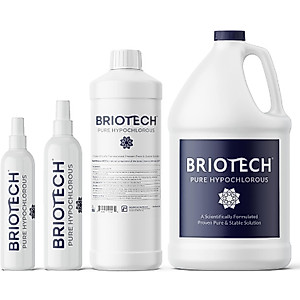 BRIOTECH Pure Hypochlorous Acid Spray and Cleanser, Original Premium HOCl Topical Solution, Multi-Purpose Cleaner, Family Approved & Pet Friendly, 1 gal refill ea, 2 ct