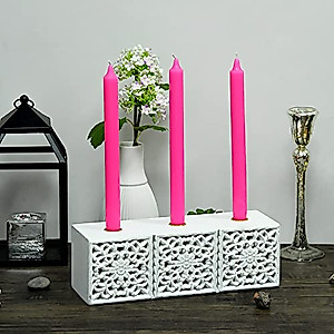Zest Candle 12-Piece Taper Candles, 10-Inch, Hot Pink Straight