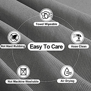 OutdoorLines Portable Tarp Outdoor Rugs for Patio 8 x 10 ft - UV and Weather Resistant Patio Carpet, Stain Resistant Plastic RV Camping Mats for Porch, Garden, Camper and Picnic, Gray