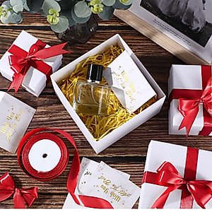 Marspark 4 Pcs Valentine‘s Day Nesting Gift Boxes with Lids Mixed Size Square Nested Boxes Stackable Gift Boxes Present Wrap Gift Box with Ribbon Gift Card for Presents Birthday Party Favor(White Box)