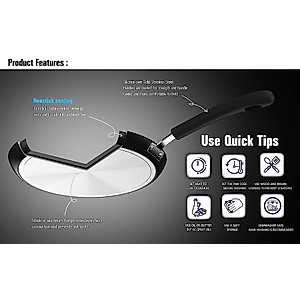 Cook N Home 10.25-Inch Nonstick Heavy Gauge Crepe Pancake Pan Griddle, 26cm, Black