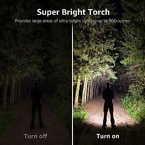 Lepro LED Tactical Flashlight, LE3000 High Lumen Streamlight Torch, 5 Lighting Modes, Zoomable, Water Resistant, Adopted by Osram P9 LED, Powered by AA Battery, for Camping, Running, Emergency