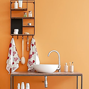 My Little Nest Hand Sketched Red Hearts Hand Towels Set for Bathroom Kitchen Towels Absorbent Bath Towel Fingertip Towel Multiprupose for Guest Gym Spa Bar 30 x 15 inch