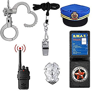 Sepco Police Officer Costume for kids Role Play Kit with Cop Dress Up Costume Accessories, Ages 3-6 yrs