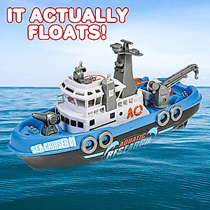 ArtCreativity Aquatic Research Vessel, BatteryOperated Toy Ship for Kids, Floats in Water, Floating Bathtub and Pool Toy for Boys and Girls, Best Birthday Gift for Children