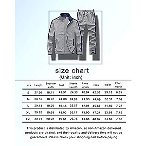 KASUNA Men's Tracksuits Casual Athletic Sweatsuit 2 Piece Track Suits Set Long Sleeve Training Jogging Outfits Full Zip Hei-M