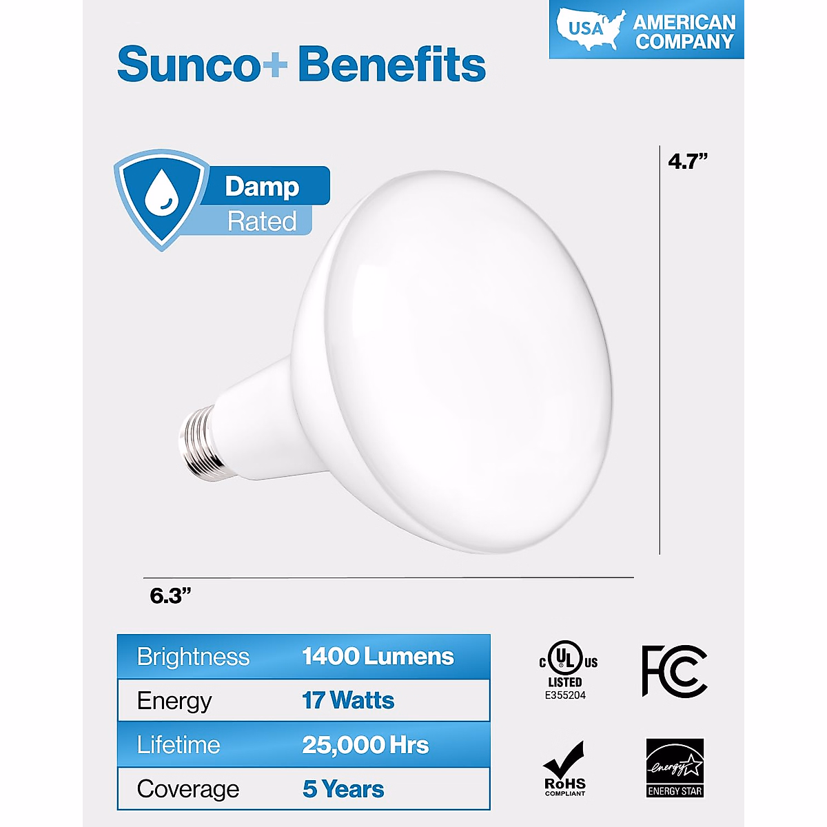 Sunco 16 Pack BR40 Light Bulbs, LED Indoor Flood Light, Dimmable, CRI94 3000K Warm White, 100W Equivalent 17W, 1400 Lumens, E26 Base, Indoor Home Recessed Can Lights, High Lumens - UL