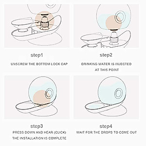 CLICIC Cat Dog Water Dispenser Automatic Water Drinking Fountain for Small or Medium Size Dogs Cats Easy to Clean Snail Shape 2.8L Pink