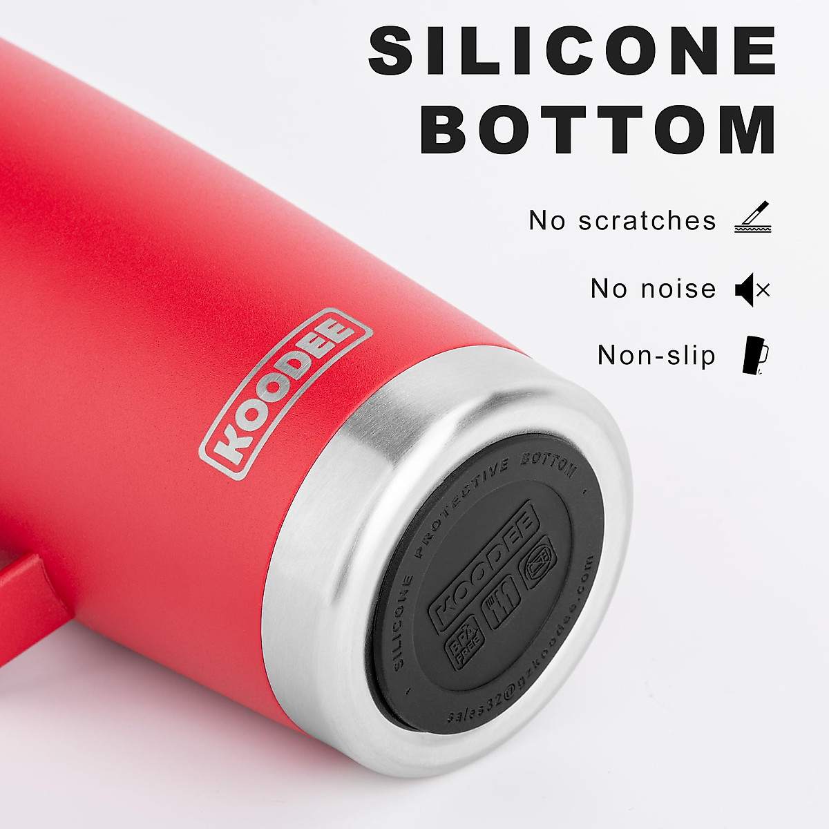 koodee 20 oz Insulated Coffee Mug with Lid and Handle, Stainless Steel Double Wall Vacuum Camping Mug Travel Coffee Tumbler (Canyon Red)