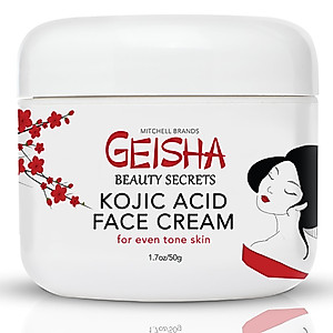 OMIC Geisha Kojic Acid Cream - 1.7 fl oz / 50 ml - Skin Brightening Cream for Face, Body, Hands - with Glycolic Acid