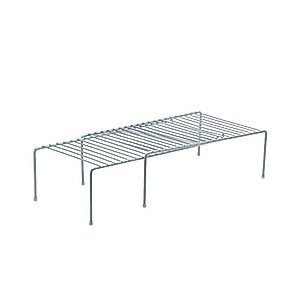 Kitchen Details Expanding Shelf Organizer | 2 Tier | Rust Resistant | Holds Plates | Bowls | Plates | Cups | Kitchen Organization | Sliver