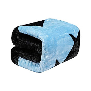 JPI Batman Nightwing Queen Blanket - Batman Logo - Black & Sky Blue - Officially Licensed by DC Comics - Super Soft & Thick - Queen 79'' x 95'' - 100% Polyester