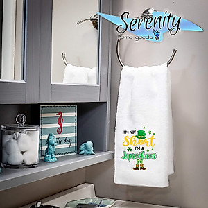 St Patricks Day Kitchen Dish Tea Towel Decoration | Decorative Bathroom Hand Decor | Holiday Shamrock Gnomes Bath Towels | Spring Winter Green Home Decor | Saint Patrick's Day Paddy's Day Paddys