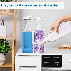 Laundry-Detergent-Dispenser,54oz Fabric Softener Dispenser,Plastic Liquid Laundry Detergent Container,Laundry Detergent Organizer for Laundry Room Organization with 4 Labels,2 Pack