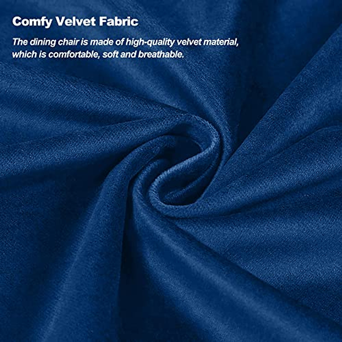 CLIPOP Velvet Kitchen Dining Chairs Set of 2, Upholstered Modern Dining Chair with Back, Sturdy Black Metal Legs, Accent Kitchen Dining Chair for Living Room, Guest, Bedroom, Black