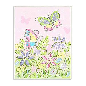 Stupell Home Décor Pink Pastel Butterflies and Dragonfly Wall Plaque Trio, 11 x 15, Multi-Color