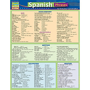 Spanish Phrases (English and Spanish Edition) QuickStudy Laminated Reference Guide (QuickStudy Academic)