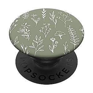 Cute Sage Green Wildflower Cottagecore Aesthetic Flower PopSockets Standard PopGrip