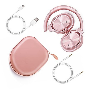 2 Items,1 Rose Zihnic Active Noise Cancelling Headphones Bundle with 1 Blue Zihnic Bluetooth Wireless Headset