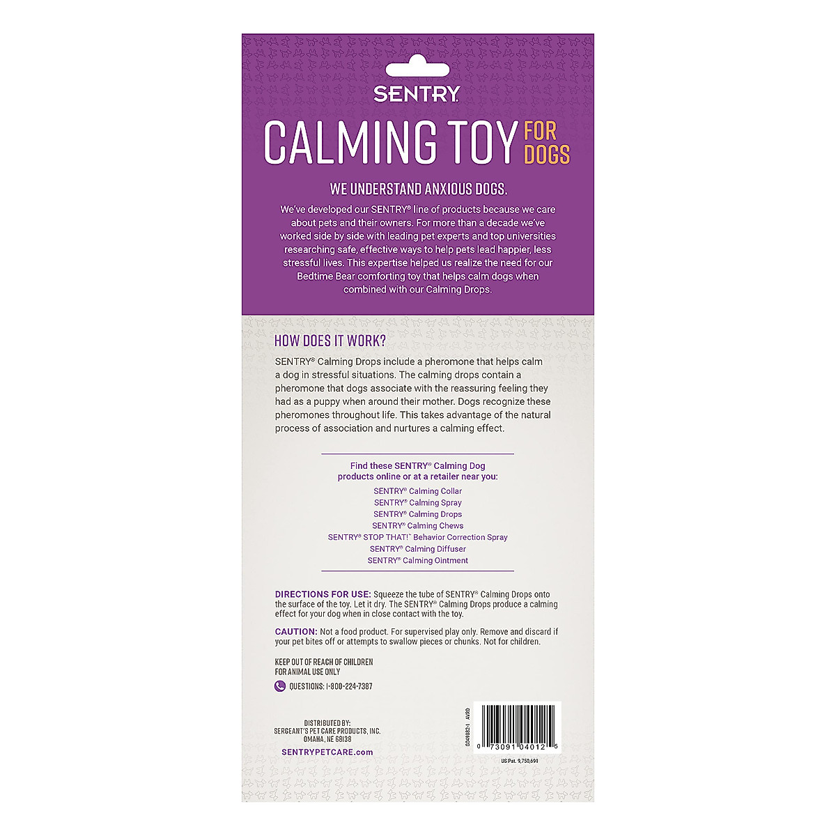 SENTRY PET Care SENTRY Calming Toy for Dogs, One Calming Drop Application Included