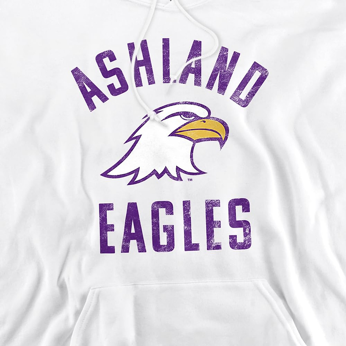 Ashland University Official Ashland Eagles Logo Unisex Adult Pull-Over Hoodie,White, Large