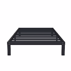 DiaOutro 9 Inch Twin Bed Frames Heavy Duty Low Profile Metal Platform No Box Spring Needed Mattress Foundation, Easy to Assembly, Noise Free, Black