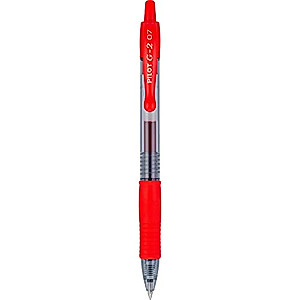 PILOT G2 Premium Refillable and Retractable Rolling Ball Gel Pens, Fine Point, Red, 8-Pack (15304)